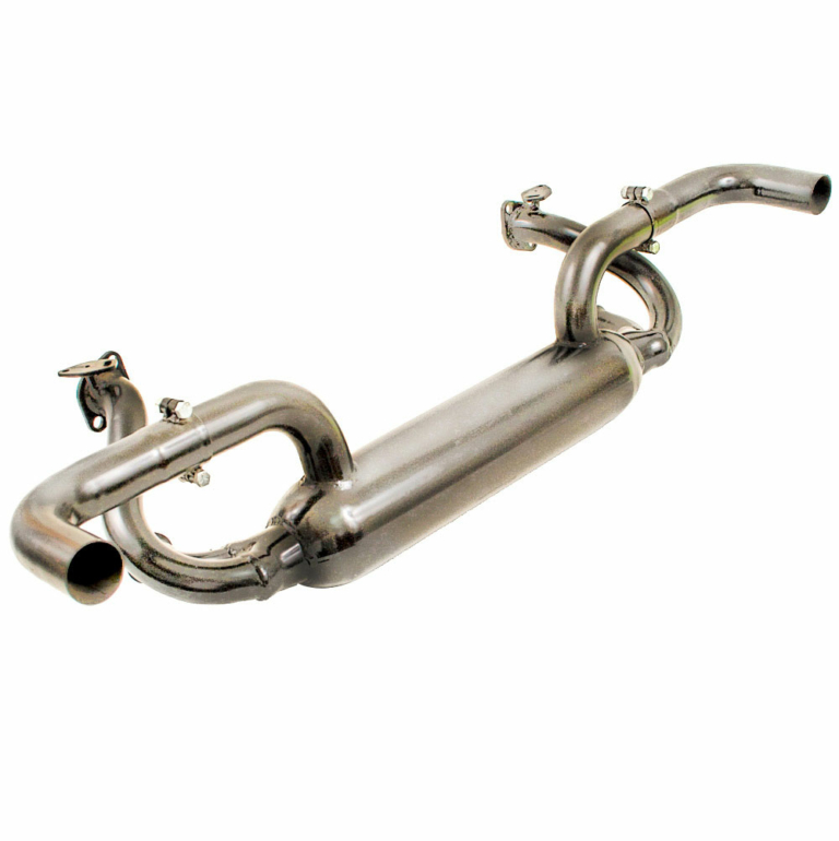 Tri-Mil Euro Two-Tip Exhaust System with Heat Risers, Raw Steel Finish ...