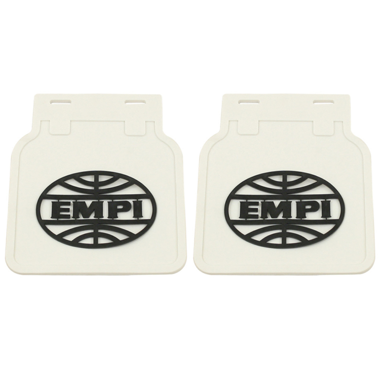 EMPI Mud Flaps, White with Black Logo, fits Bug & Super Beetle | EMPI ...