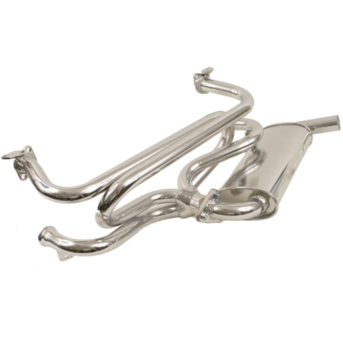 Tri-Mil Single Quiet-Pak Exhaust System with Heat Risers, Polished ...