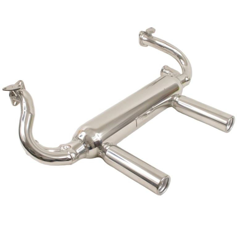 Tri-Mil Euro Two-Tip Exhaust System with Heat Risers, Polished Ceramic ...