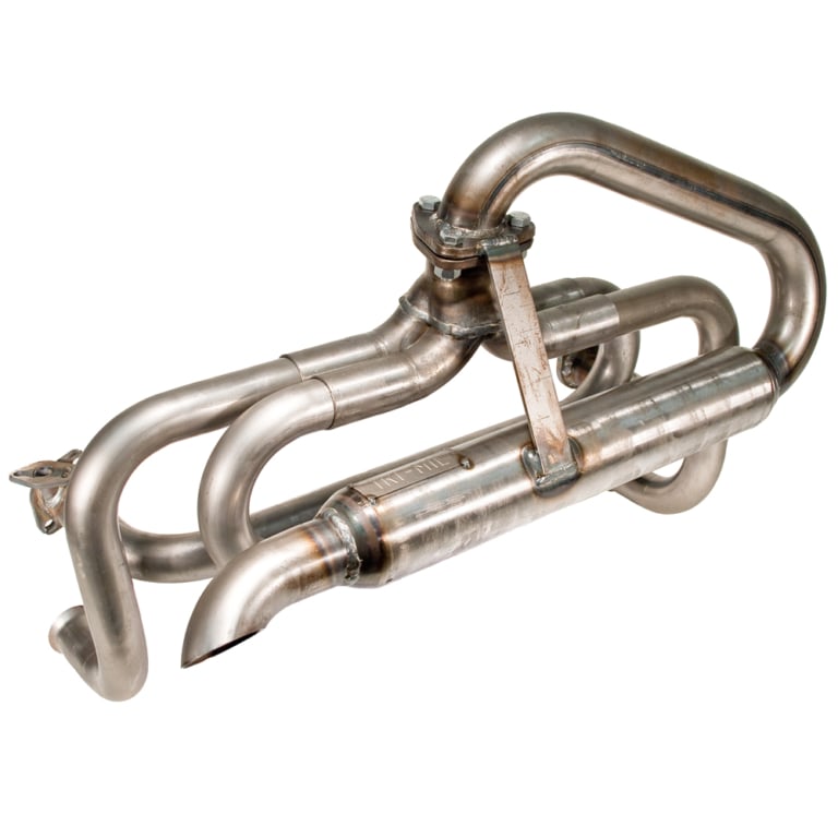Tri-Mil Bobtail Exhaust System, 1-1/2" Heater Box Header with Glass-Pac ...