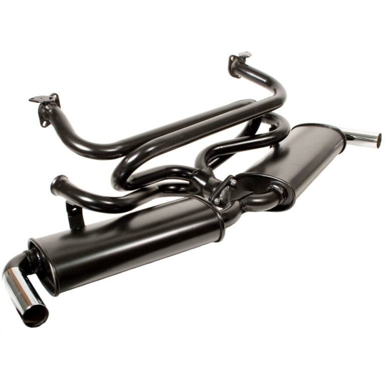 Tri-Mil Dual Quiet-Pak Exhaust System with Heat Risers, Satin Black ...
