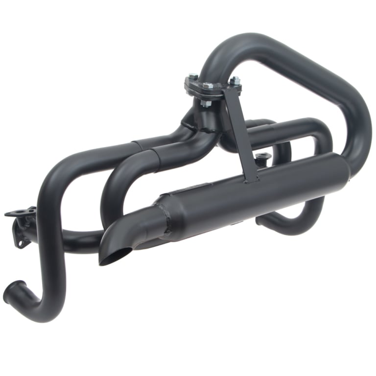 Tri-Mil Bobtail Exhaust System, 1-1/2″ Heater Box Header with Glass-Pac ...