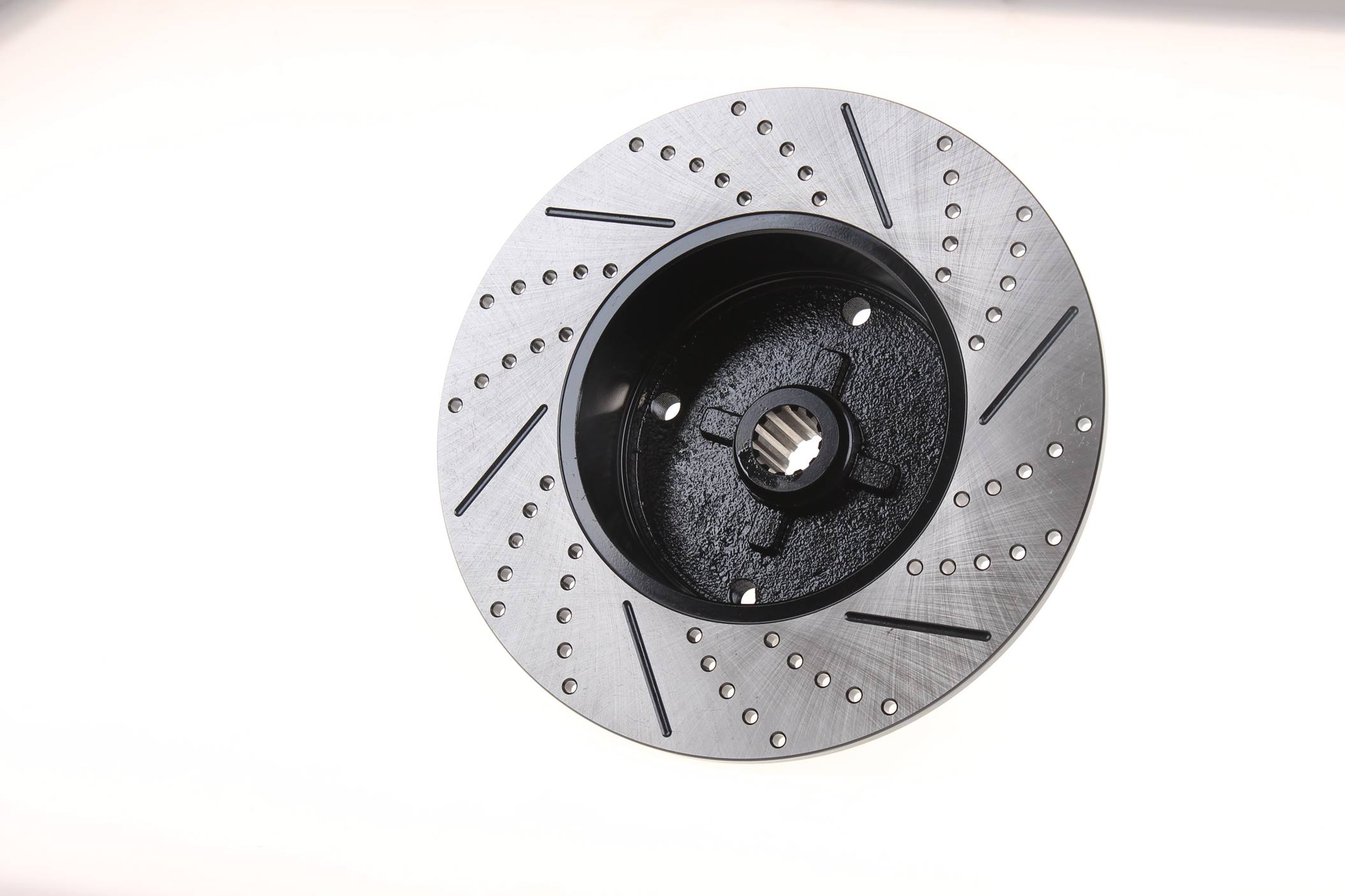 Rear Brake Rotor, Drilled, Slotted and coated, Short Spline, 4 x 130mm ...